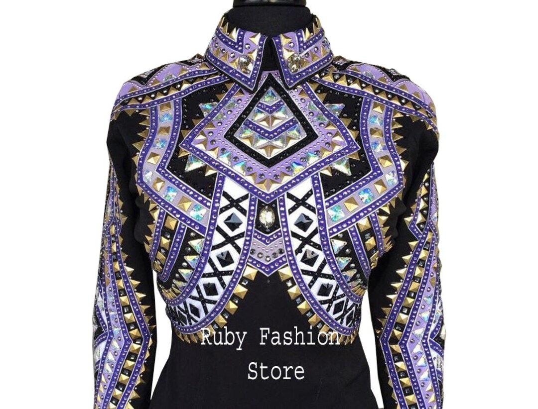 Purple Rodeo Queen Show Jacket: Silver & Black Western Showmanship - Etsy