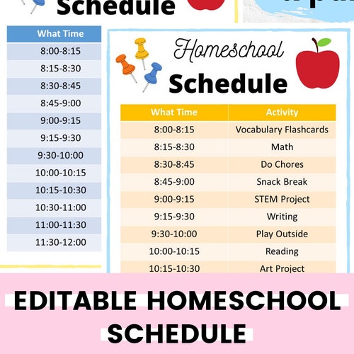 Editable Homeschool Schedule 2020-2021 Homeschool Planner - Etsy