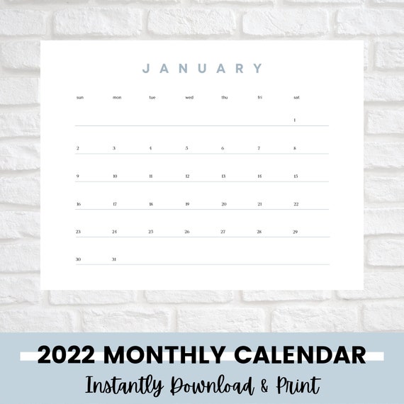 Mini 2022 calendar printable - revolutionkoti
