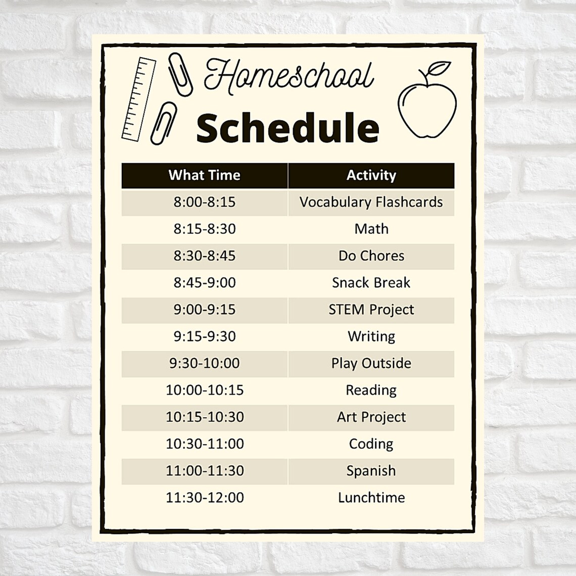 Editable Homeschool Schedule, 2020-2021 Homeschool Planner, Printable ...