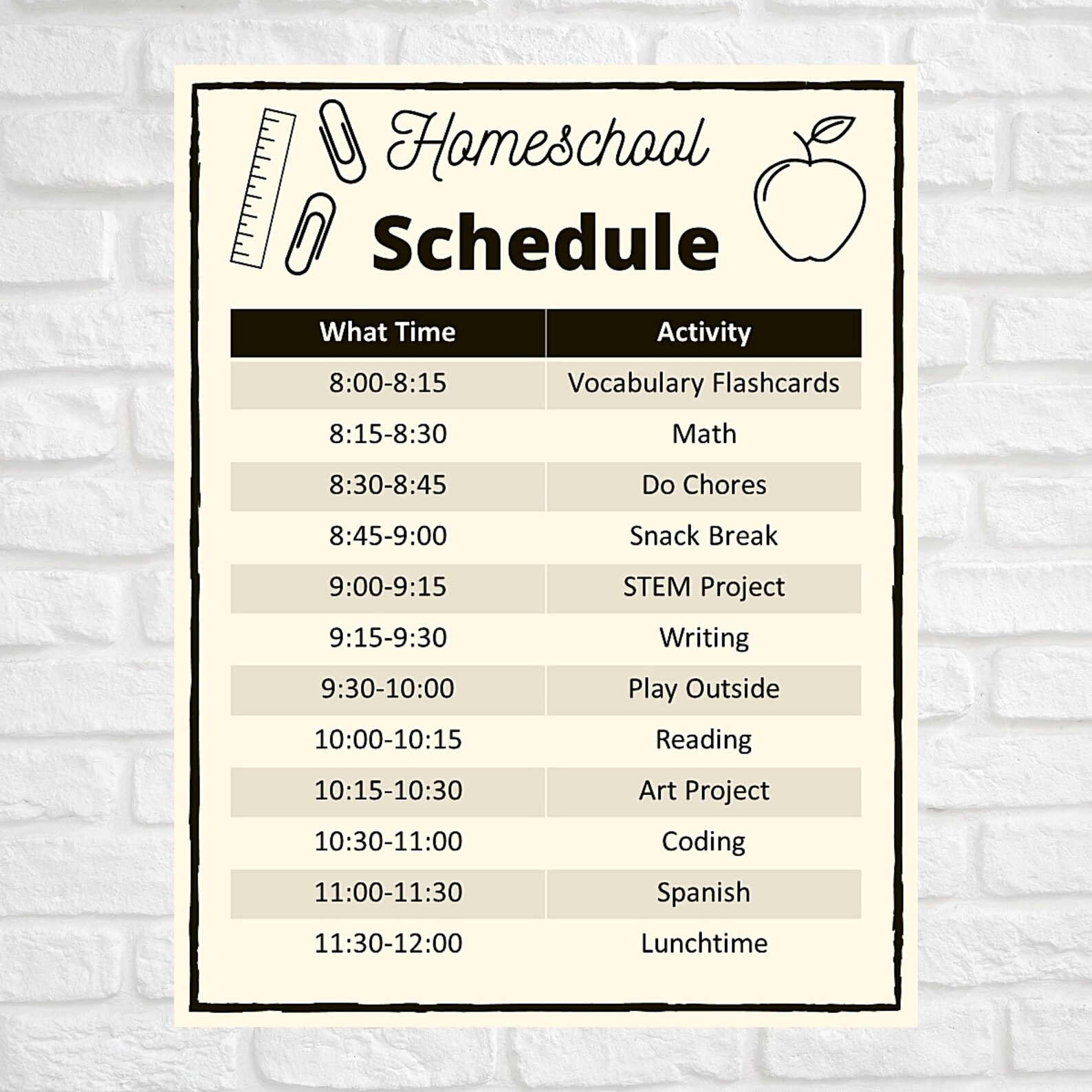 Editable Homeschool Schedule, 2020-2021 Homeschool Planner, Printable ...