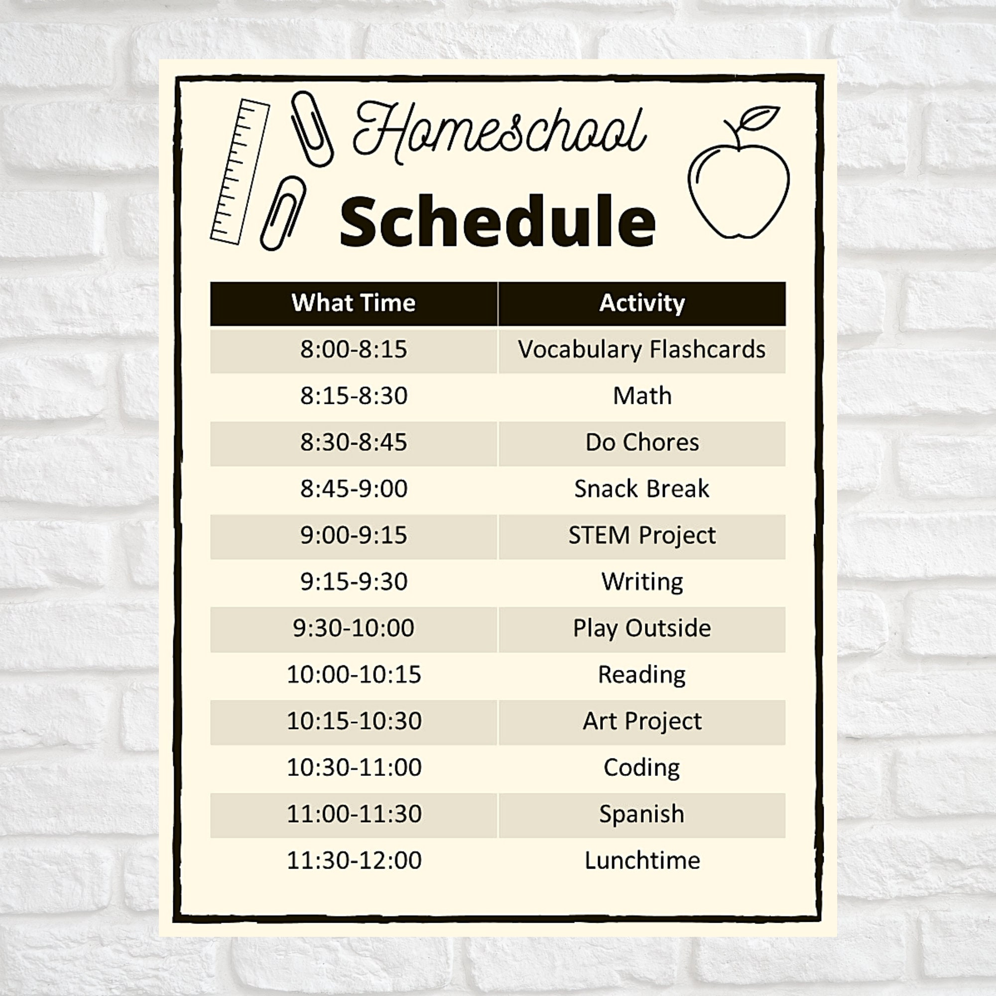 Editable Homeschool Schedule, 2020-2021 Homeschool Planner, Printable ...