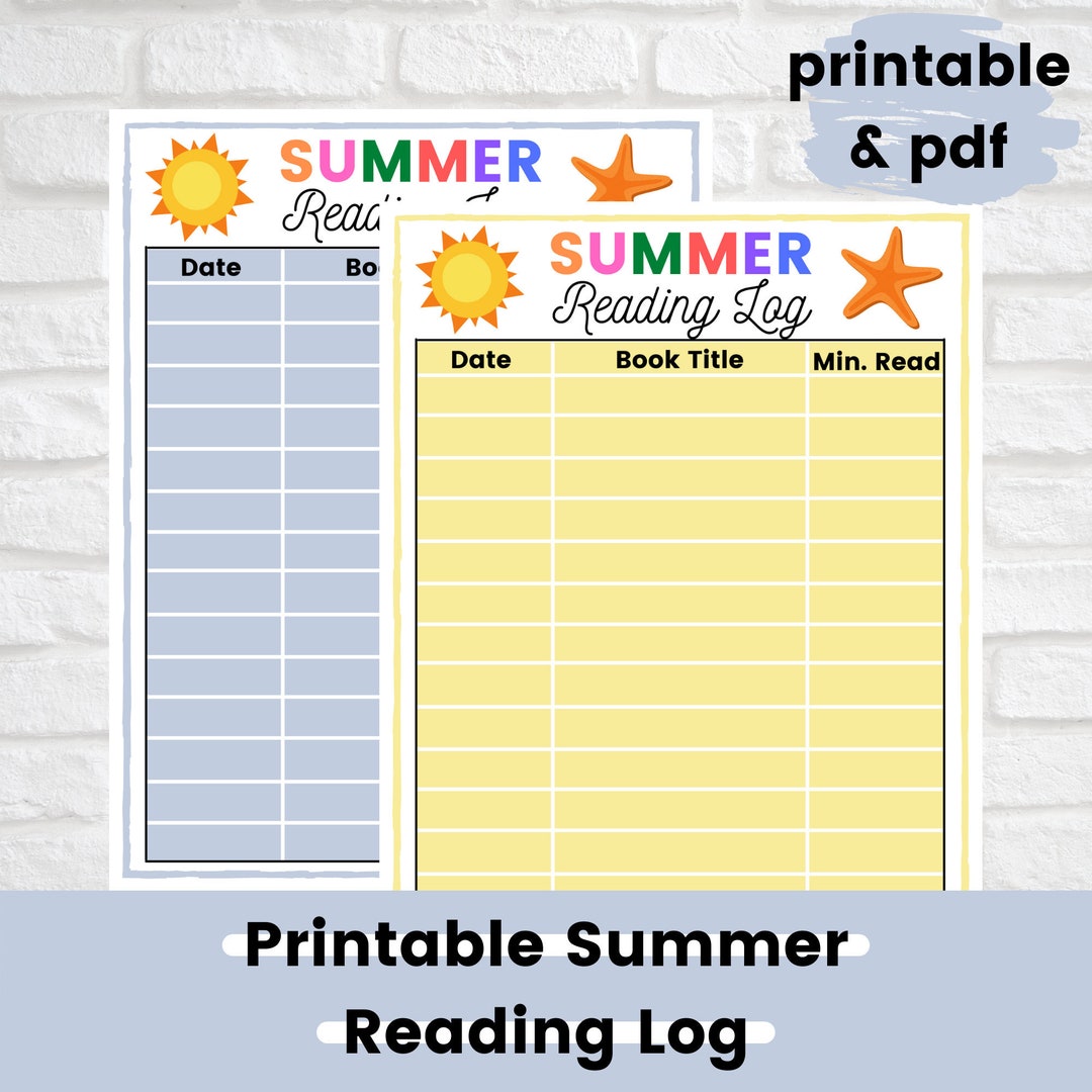 Summer Reading Log, 2021 Homeschool Download, Printable Activity for ...