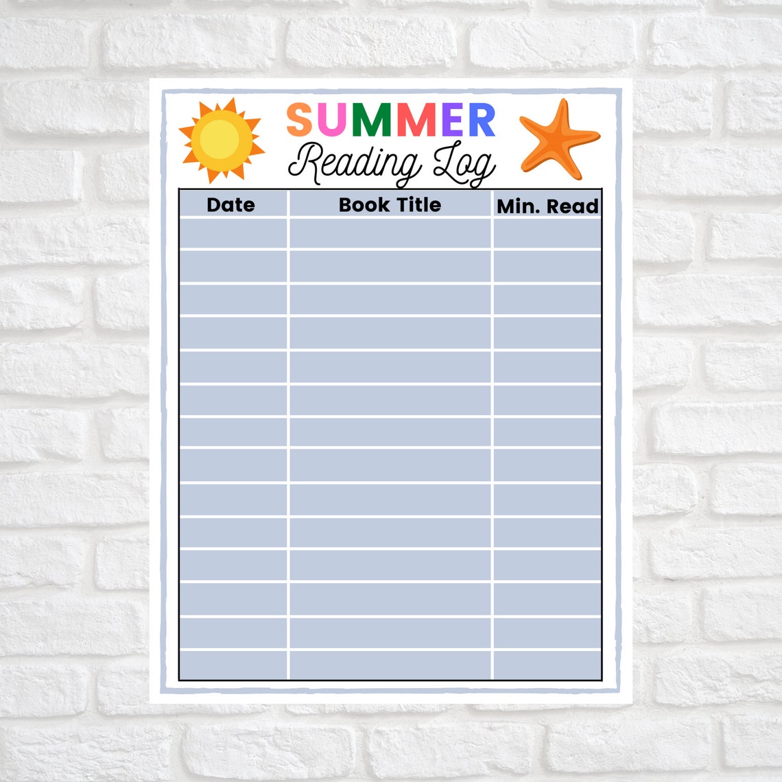 Summer Reading Log, 2021 Homeschool Download, Printable Activity for ...