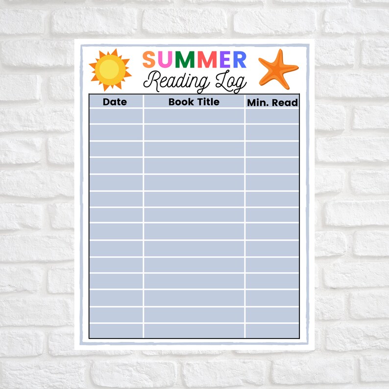 Summer Reading Log, 2021 Homeschool Download, Printable Activity for ...