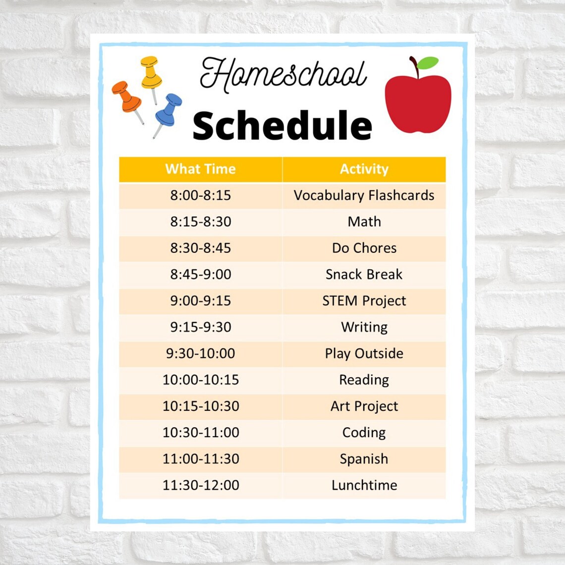 Editable Homeschool Schedule, 2020-2021 Homeschool Planner, Printable ...