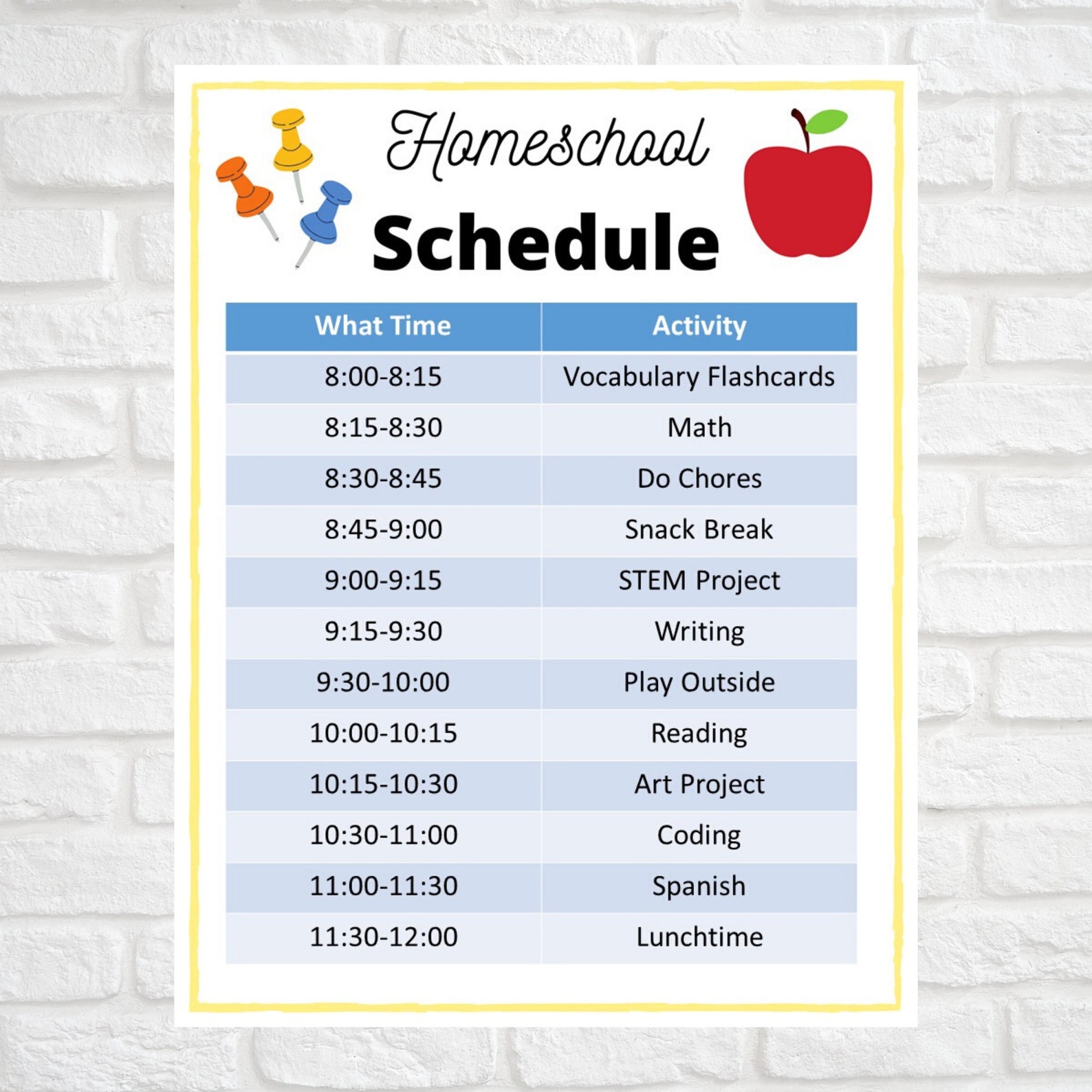 Editable Homeschool Schedule, 2020-2021 Homeschool Planner, Printable ...