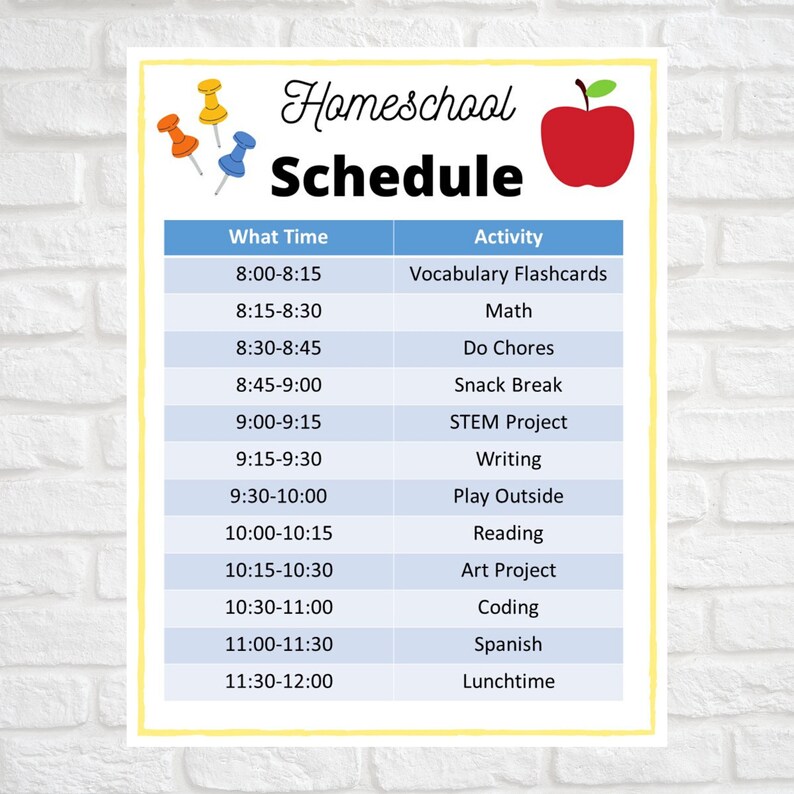 Editable Homeschool Schedule, 2020-2021 Homeschool Planner, Printable ...