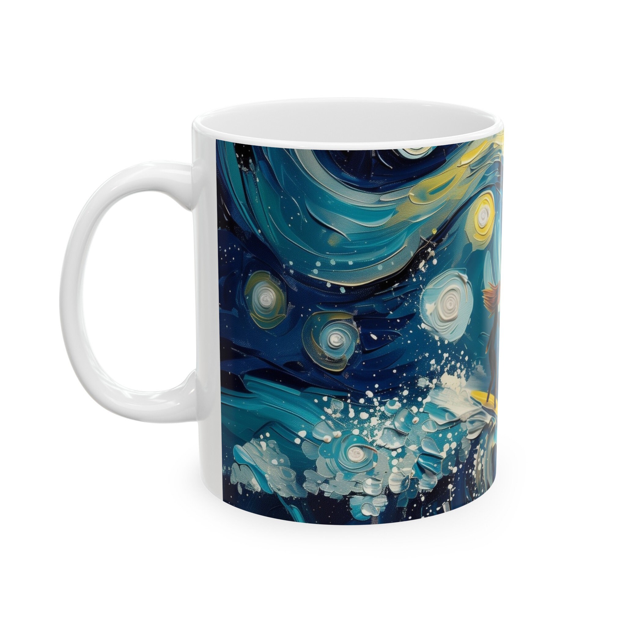 Starry Night Surfer Mug Van Gogh Art Gift for Surfer Girls Mug Design ...