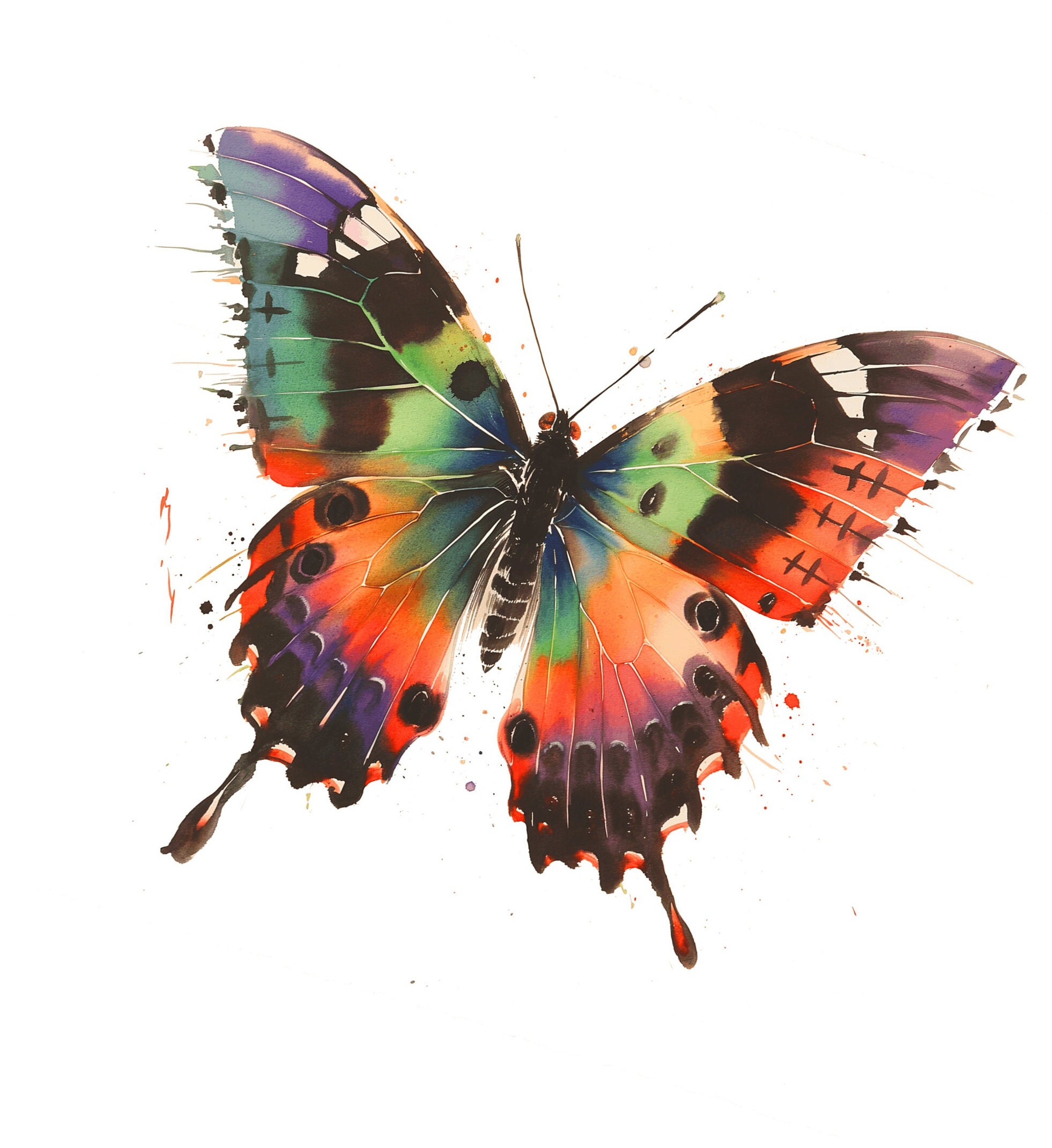 Printable Butterfly Art Painting Nature Decor Butterfly Watercolor Gift ...