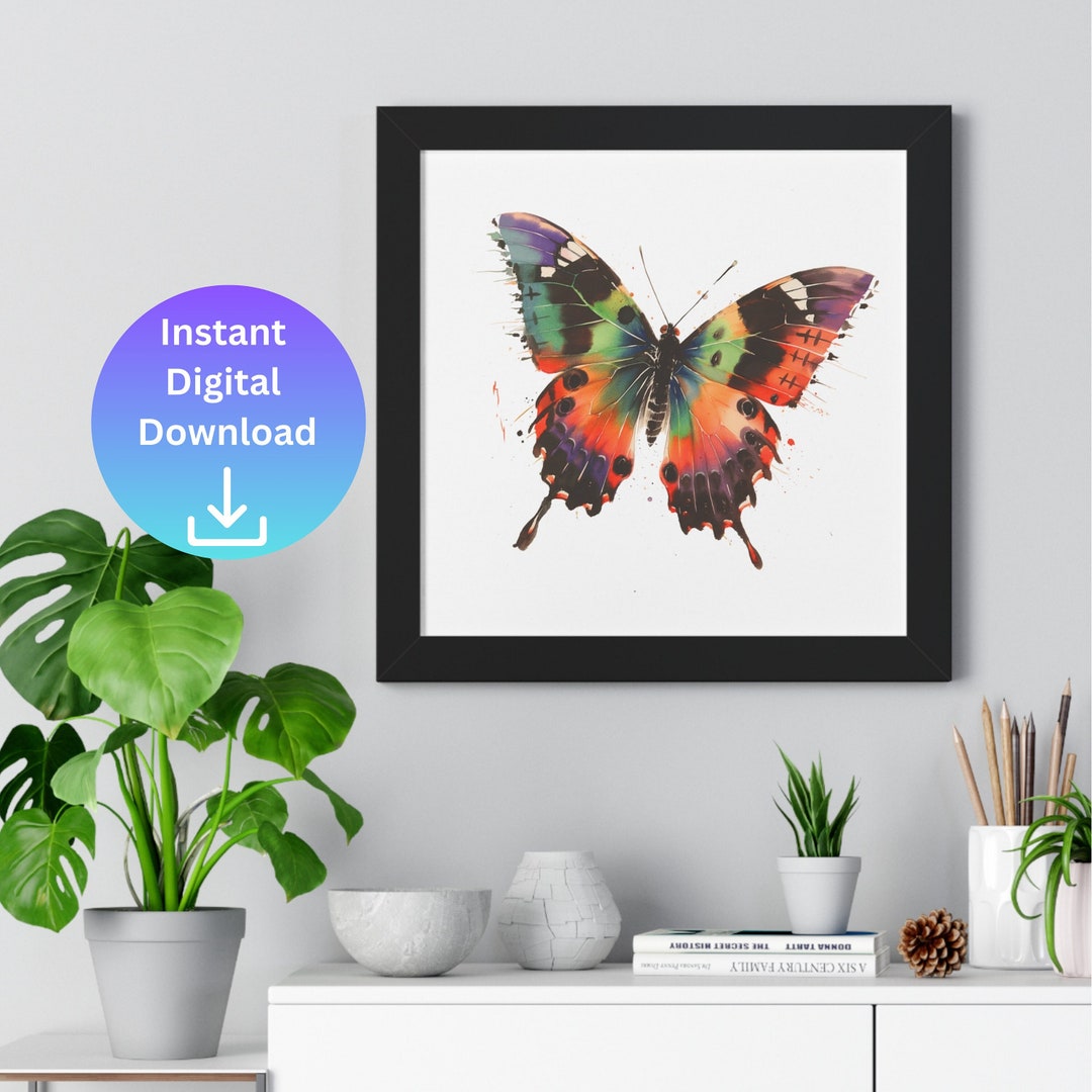 Printable Butterfly Art Painting Nature Decor Butterfly Watercolor Gift ...
