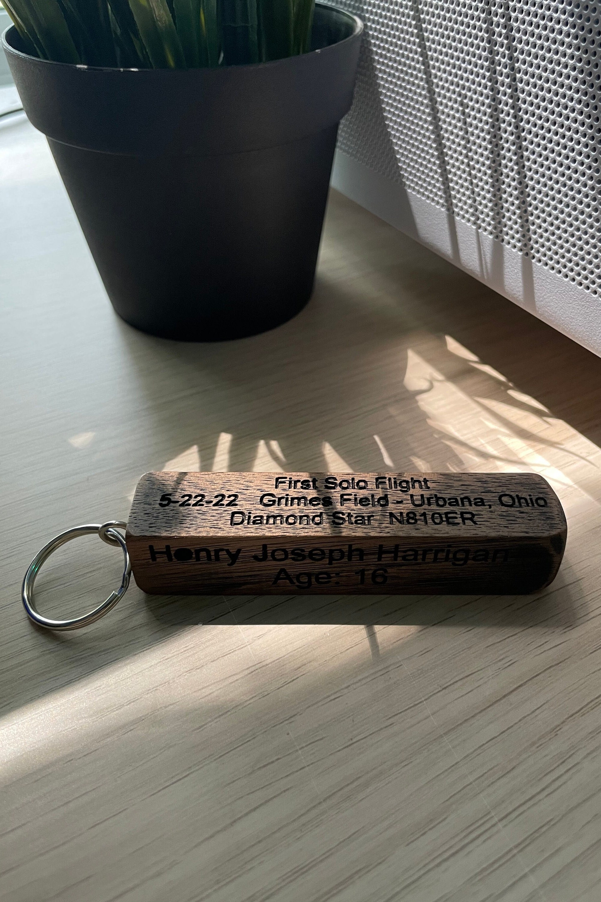 Personalized Wooden Pilot Award & Key Organizer: Solo Flight Gift - Etsy