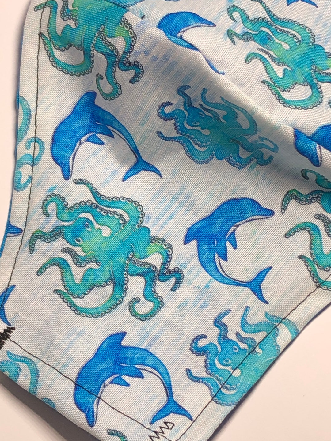 Octopus and Dolphins All on This Ocean Themed Reusable Cotton Mask. - Etsy
