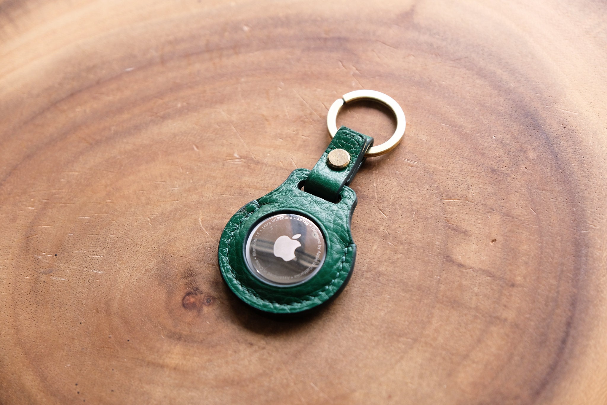 Green AirTag Leather Case | AirTag Holder | Personalized AirTag ...