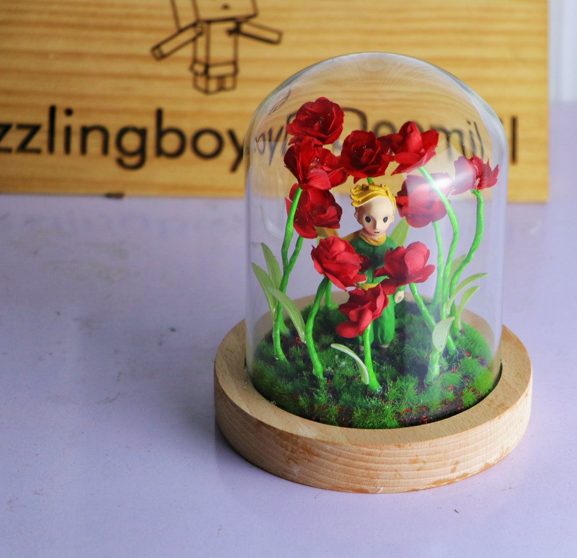 The Little Prince and Rose Night Lights Handmade Lights Magic - Etsy