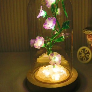 Personality Retro Morning Glory Glass Container Night Light Handmade ...