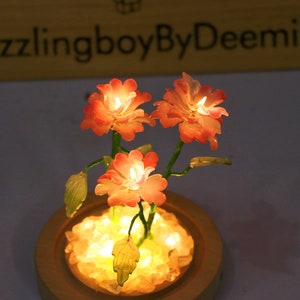 Original Peony Night Light, King of Flowers Small Table Lamp, Pink ...