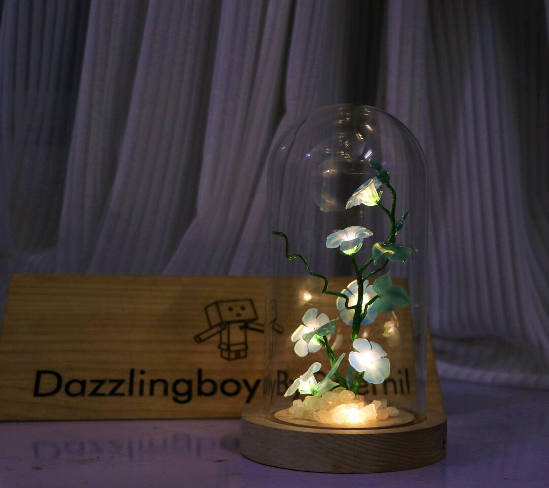 Personality Retro Morning Glory Glass Container Night Light - Etsy