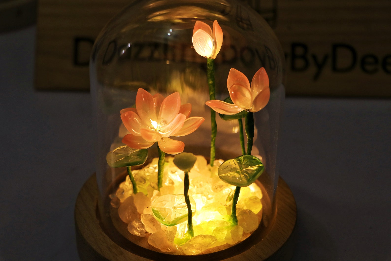 Summer Flower Sea Handmade Glass Night Light/cute Retro - Etsy