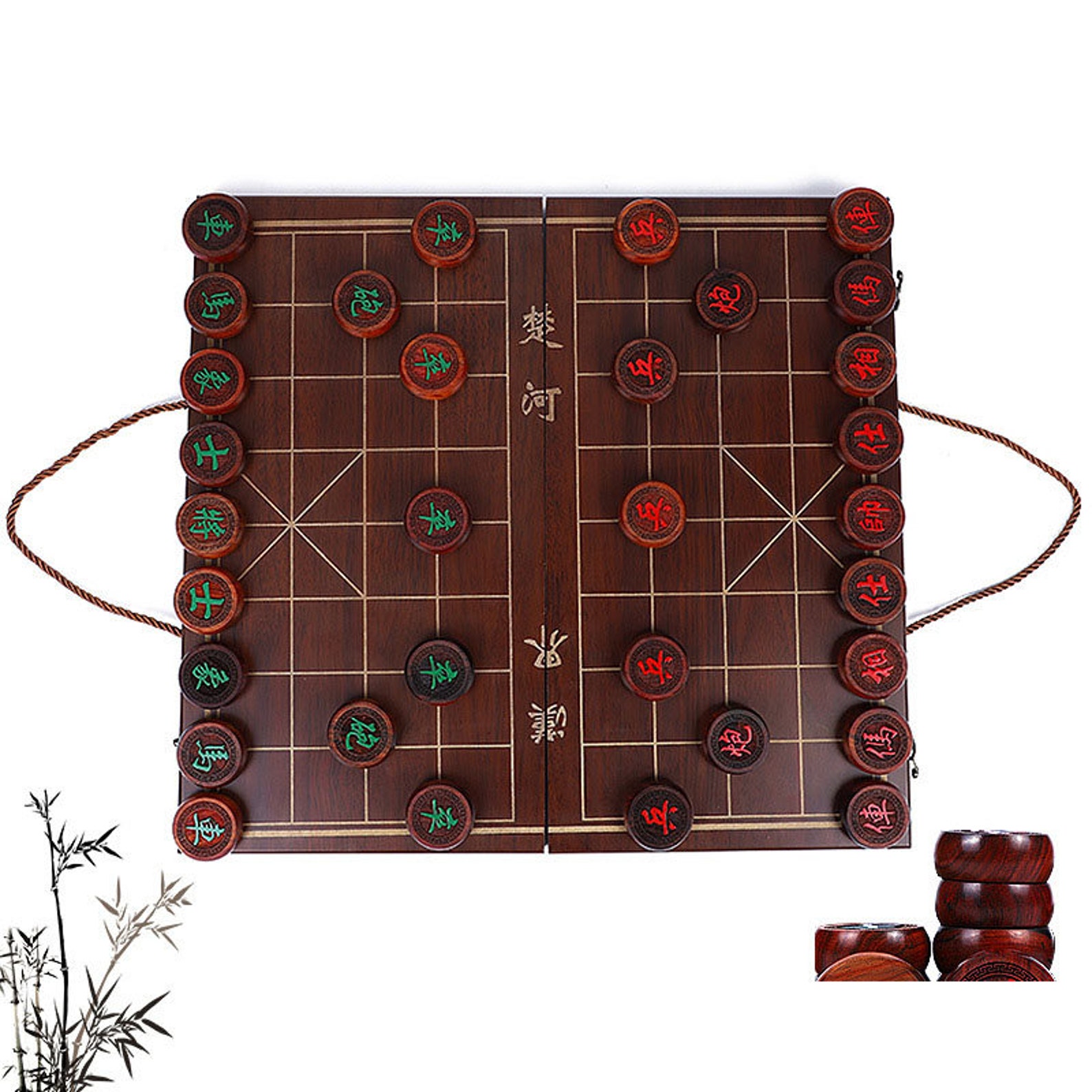 Hand Carved Solid Wood Ancient Chinese Chess Mahogany Chess | Etsy