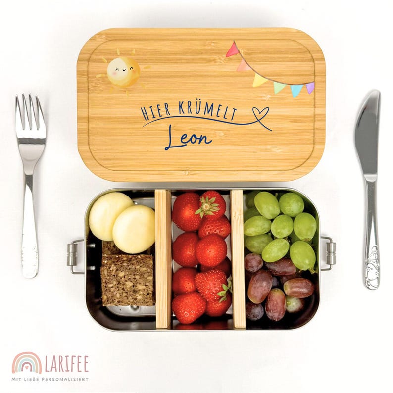 Personalized Lunch Box With Name, Sun, Back to School, Kindergarten ...