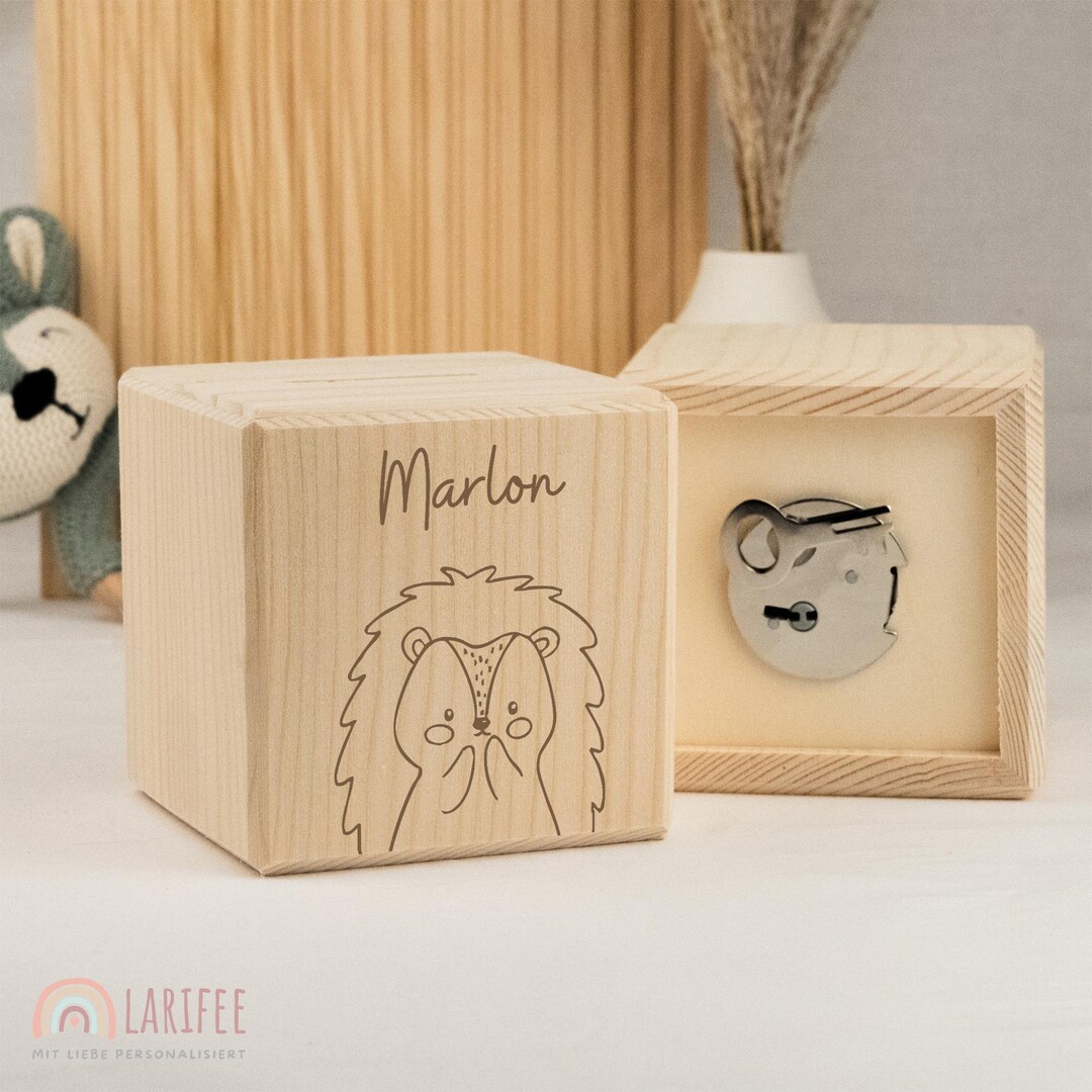 Personalized Hedgehog Money Box, Children's Money Box, Wooden Money Box ...
