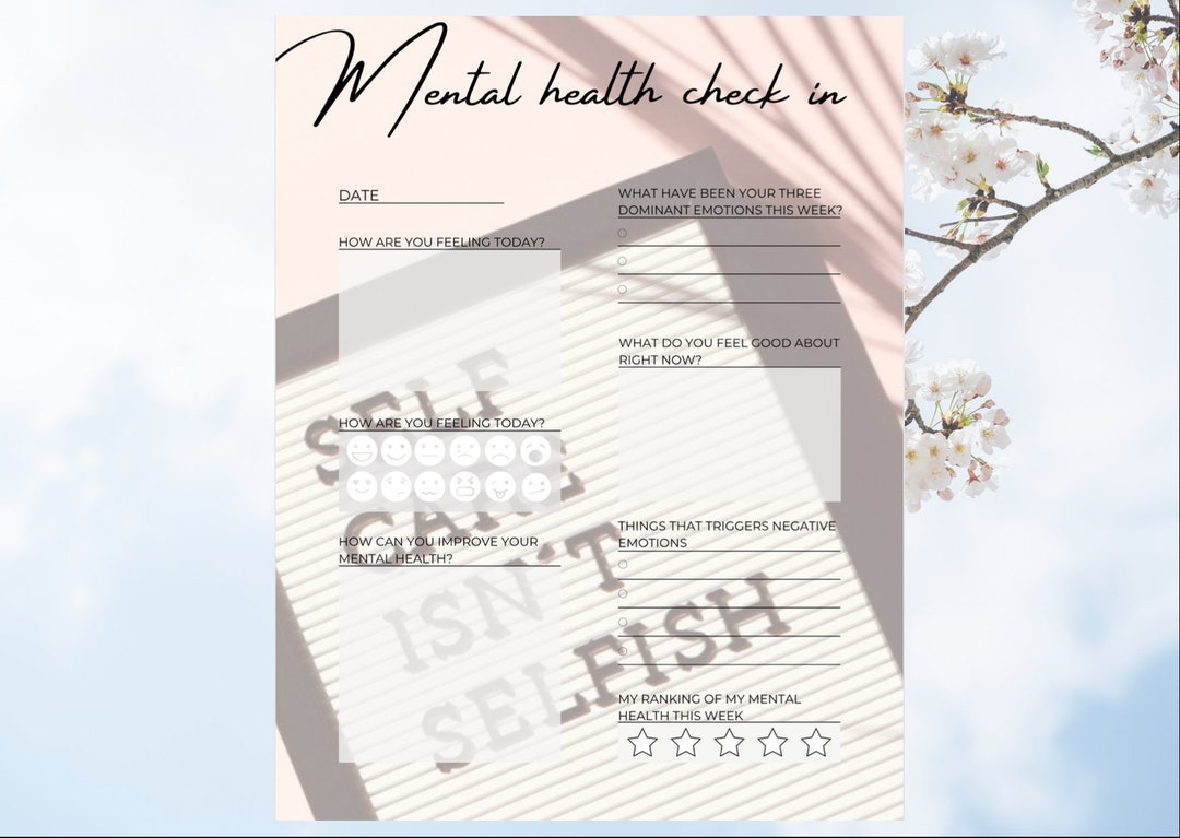 Mental Health Journal: Full Body Check In, Weekly Planner, Monthly ...