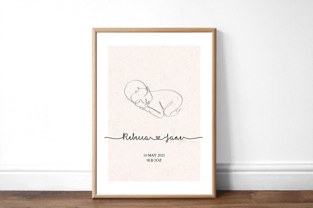 Personalised Baby Print Baby Birth Print New Baby Gifts Name Print ...