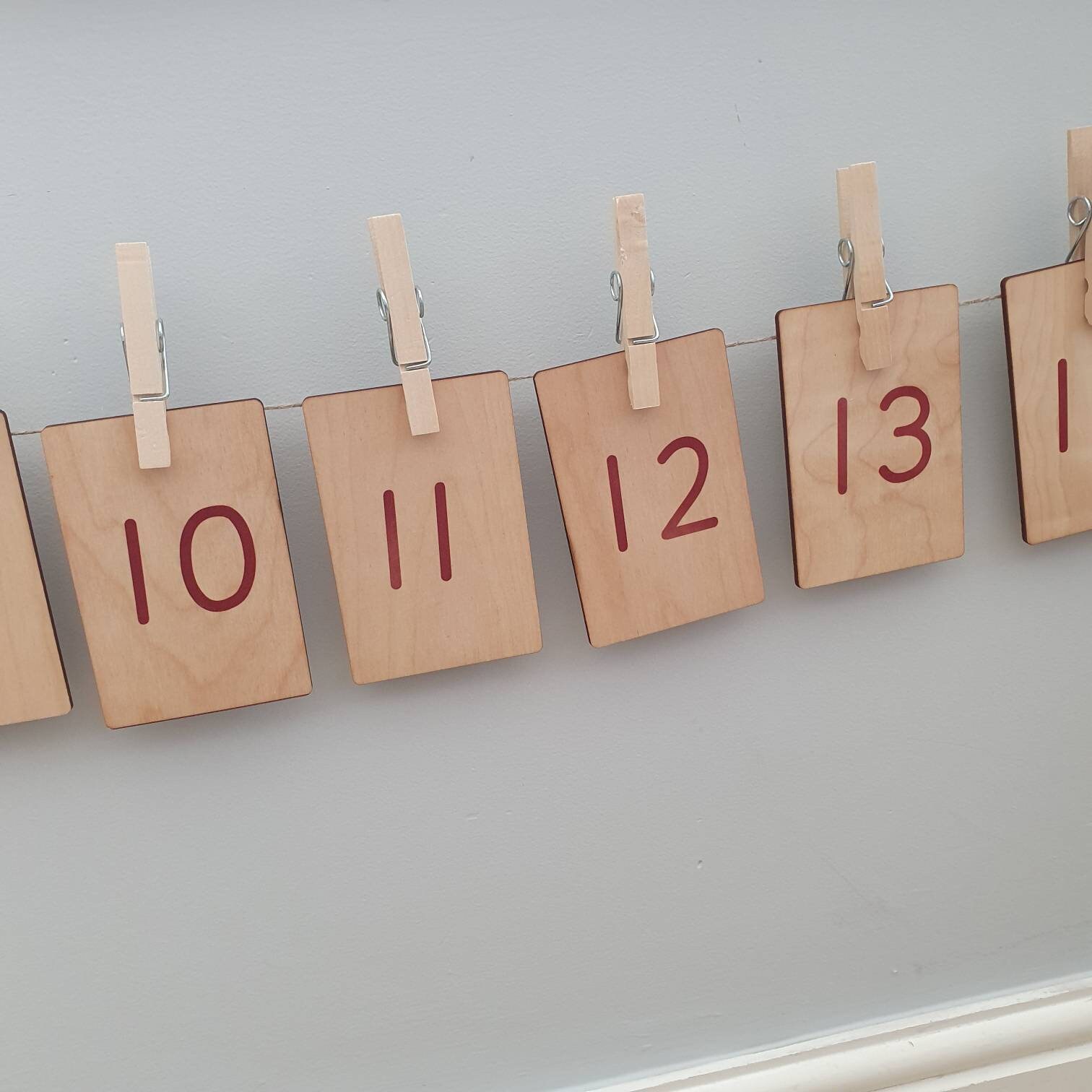 Wooden Number Flashcards The Original Wooden Numberline - Etsy Nederland