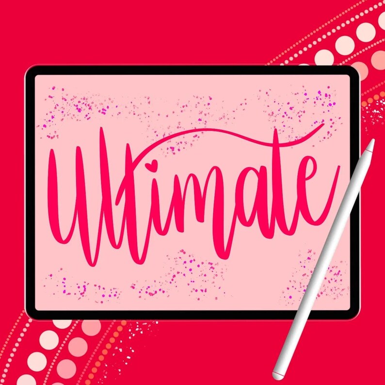 The Ultimate Calligraphy & Lettering Brushes Procreate Brushes Pressure ...