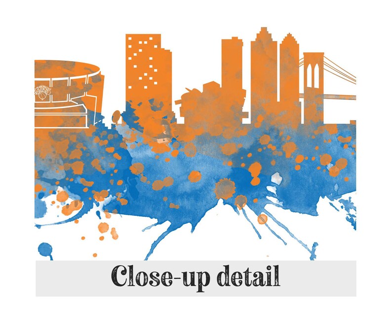 New York Knicks Watercolor Skyline Wall Art Poster Digital - Etsy