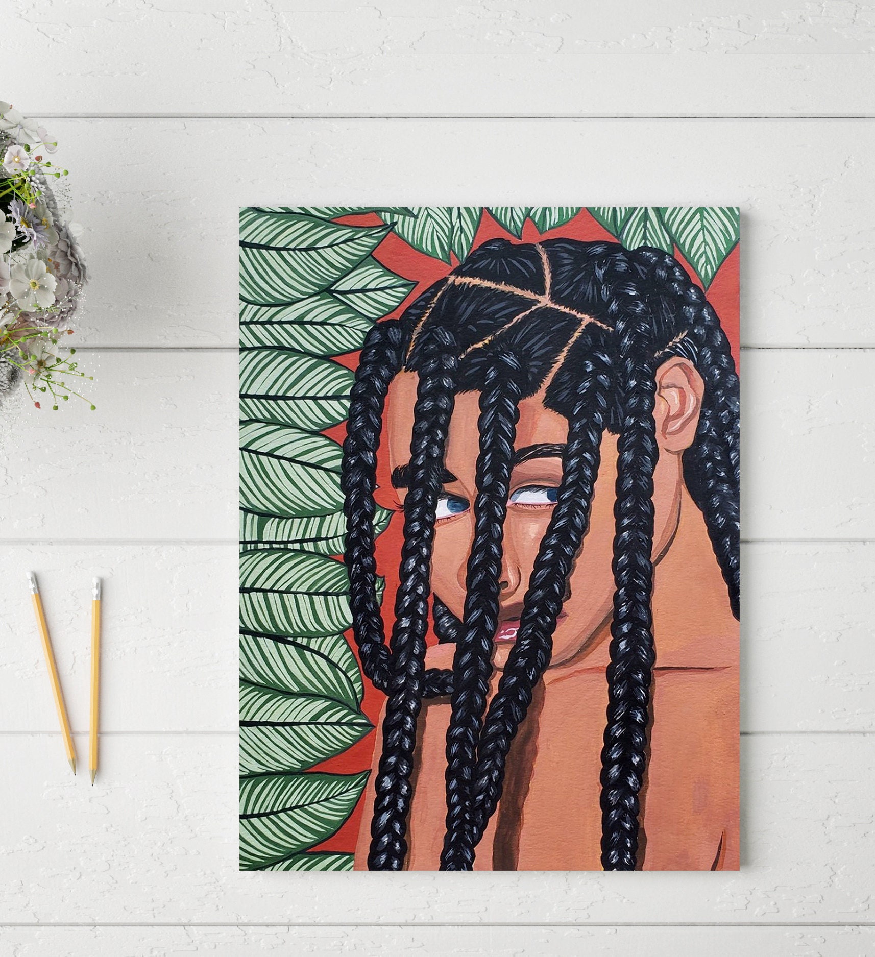 Braids POC Art Print, Wall Hanging, Wall Art, Home Decor, Office Decor ...