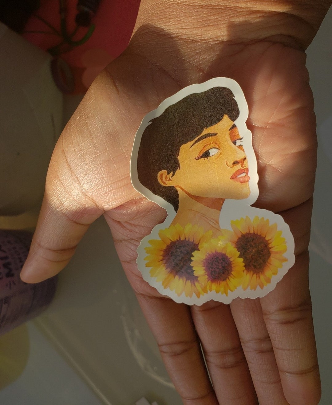 Sunflower Girl Vinyl Sticker Trendy Stickers, Poc Stickers, Poc Art ...
