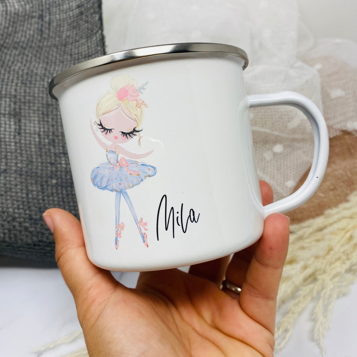 Children's Mug With Name Cup Enamel Cup Children's - Etsy