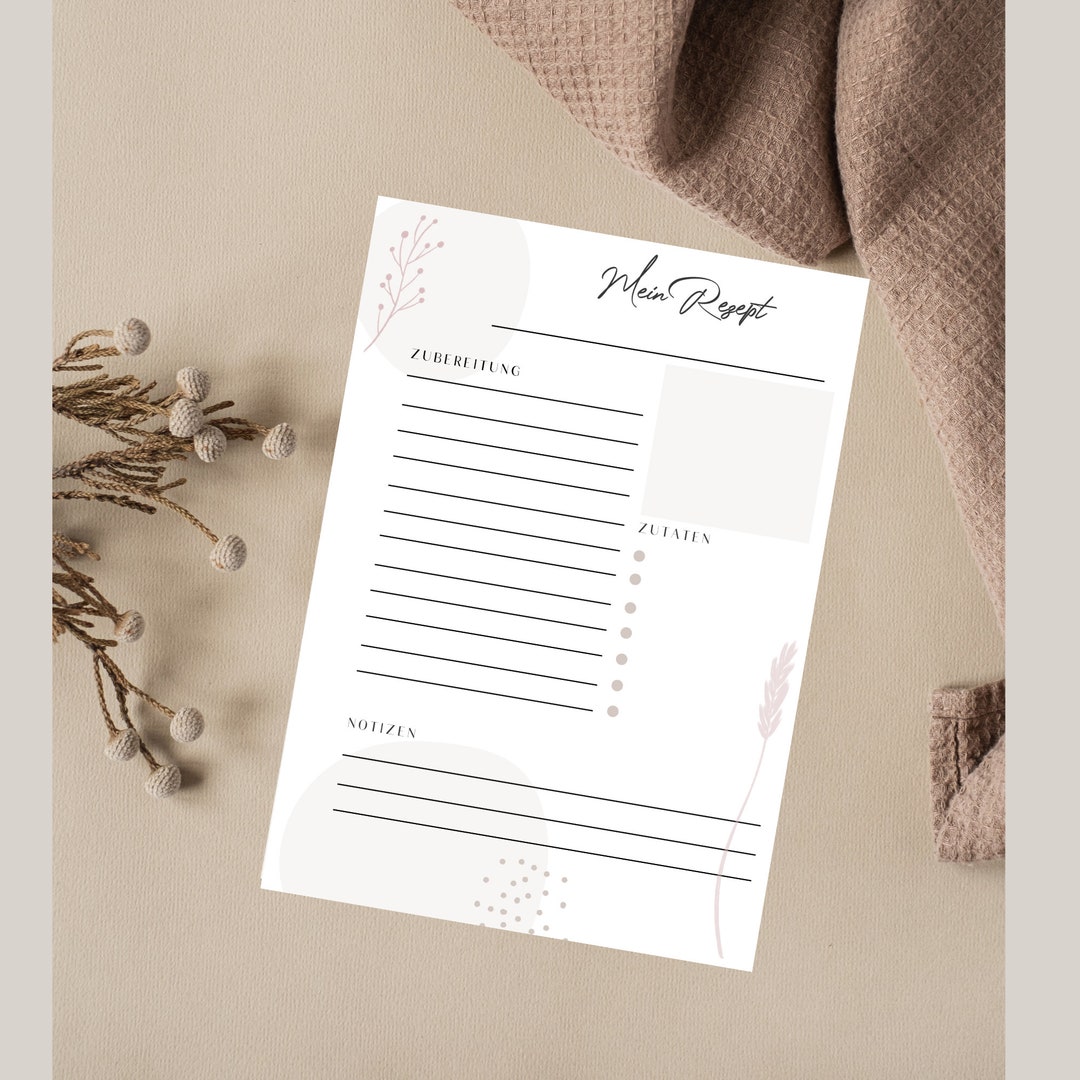 Recipe Sheets, Recipe Pad - Digital Download - Print and Label Yourself ...