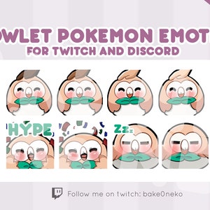 Rowlet Emote Set for Twitch or Discord 6 Pokemon Emotes - Etsy