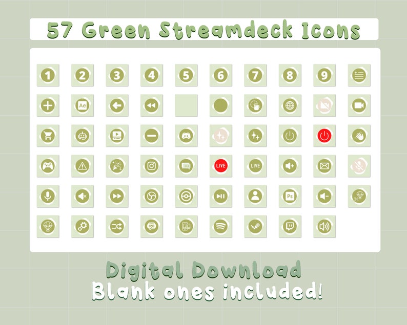 57 ANIMATED Streamdeck Icons in Green - Etsy