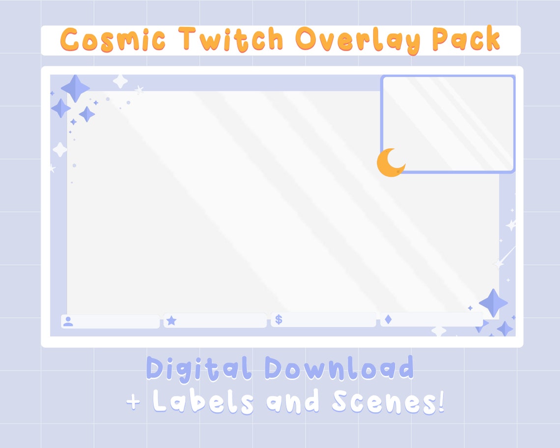 Cosmic Stream Overlay Bundle Pack With Labels Scenes and - Etsy