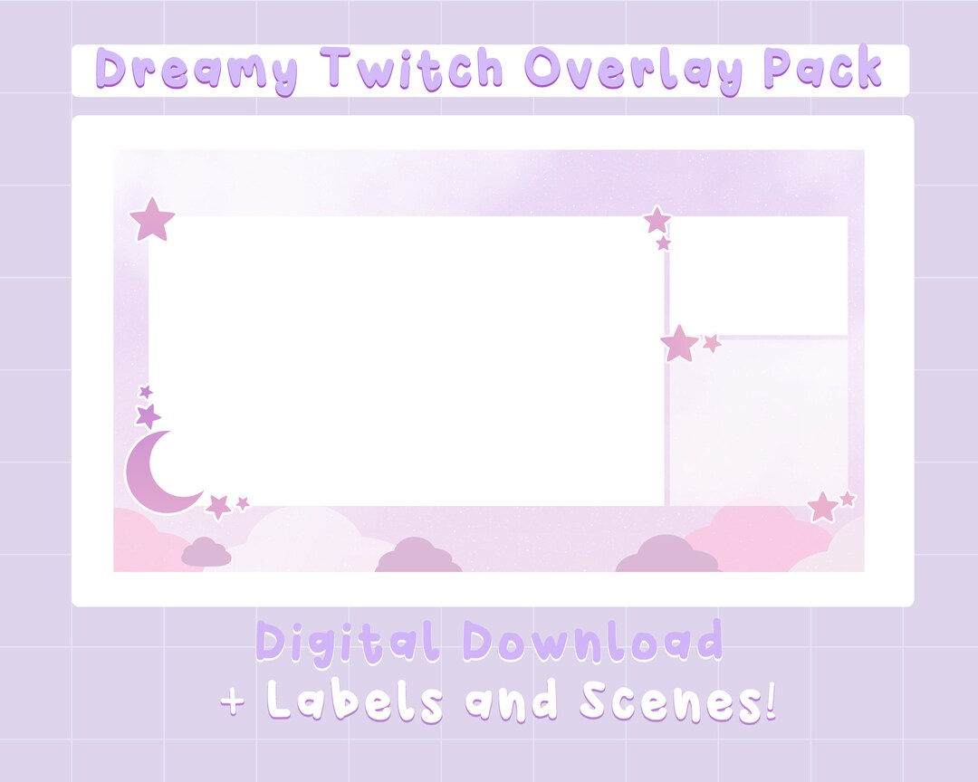 Stream Overlay Pastel Sky With Scenes and Icons for Twitch - Etsy