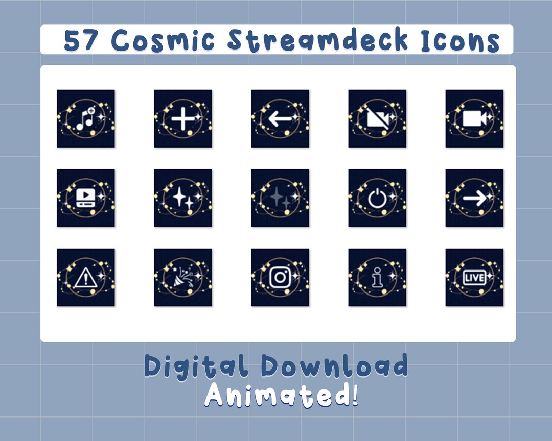 57 Animated Streamdeck Icons in a Cosmic Space Galaxy Design - Etsy