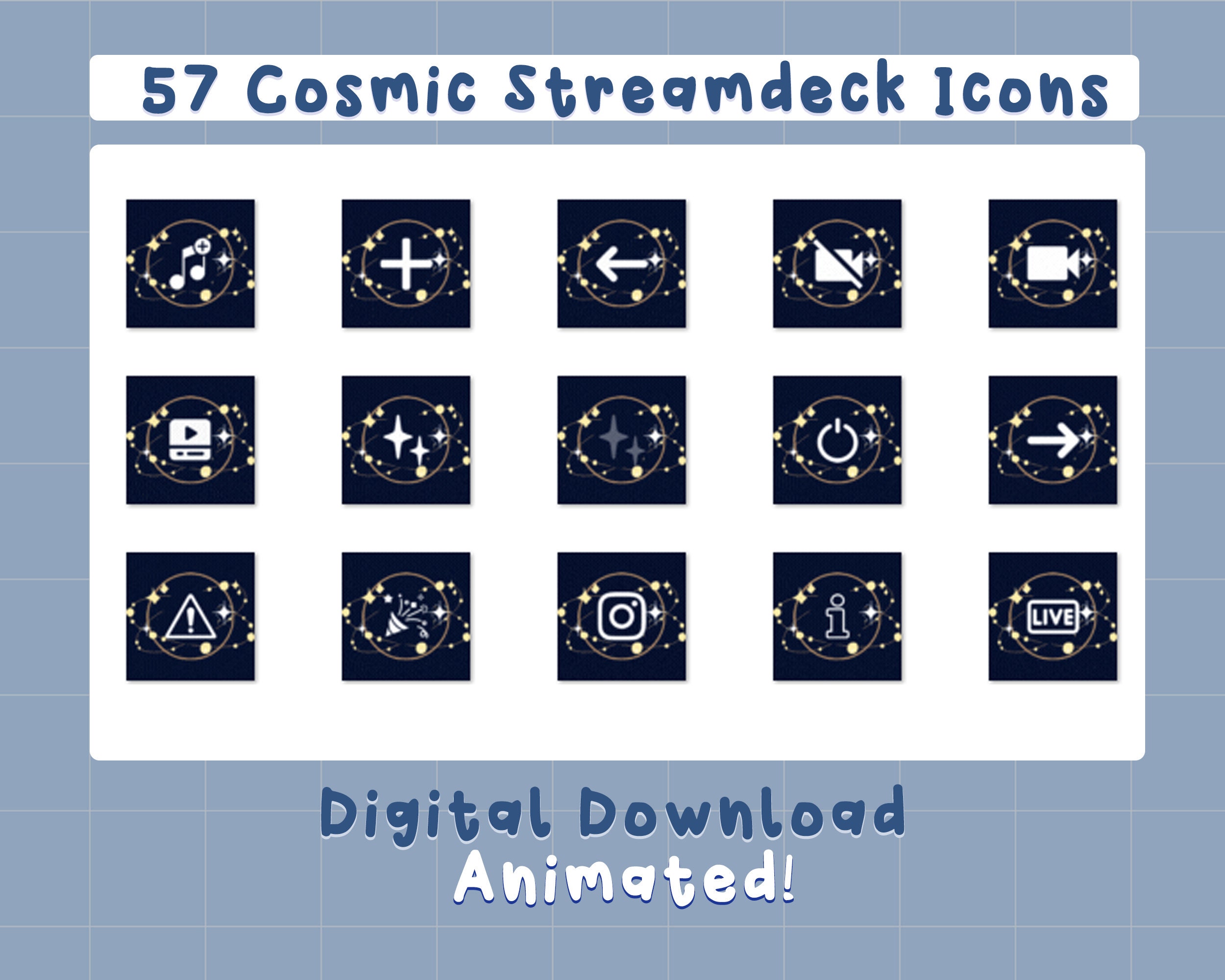 57 Animated Streamdeck Icons in a Cosmic Space Galaxy Design - Etsy