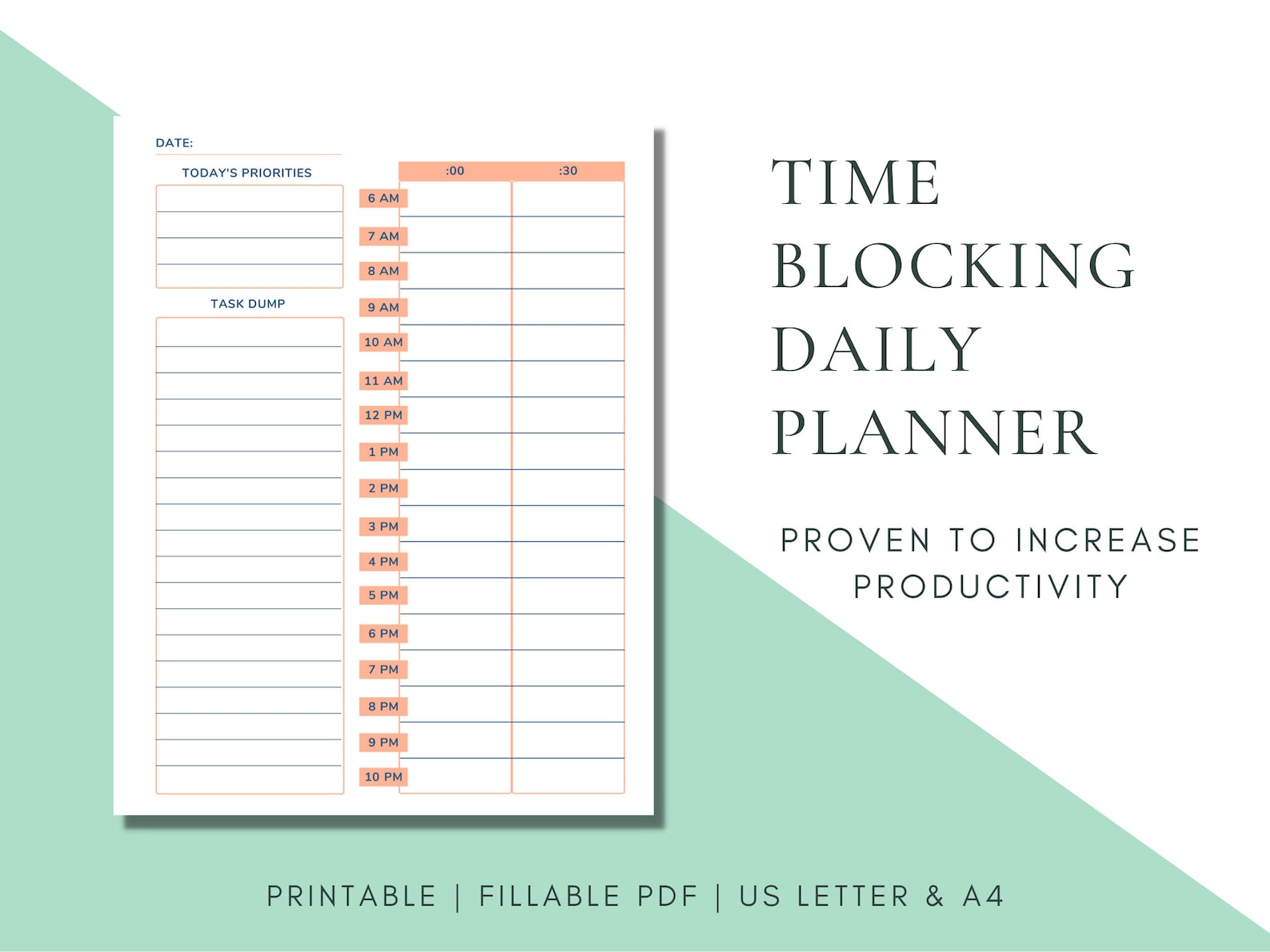 Time Blocking or Boxing to Organize Your Day, Printable, Time Block ...
