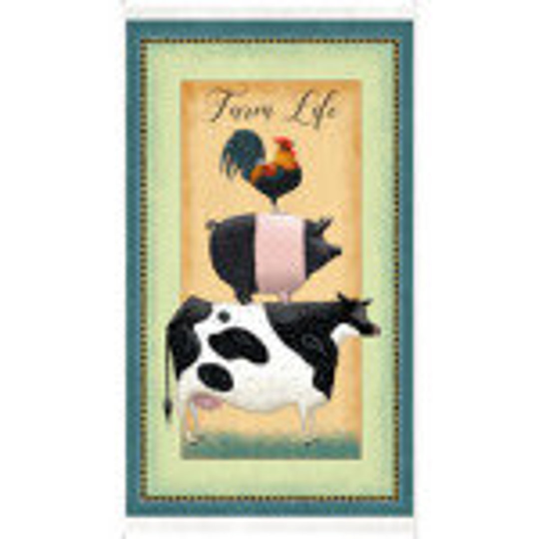 Down on the Farm Fabric Panel - Etsy