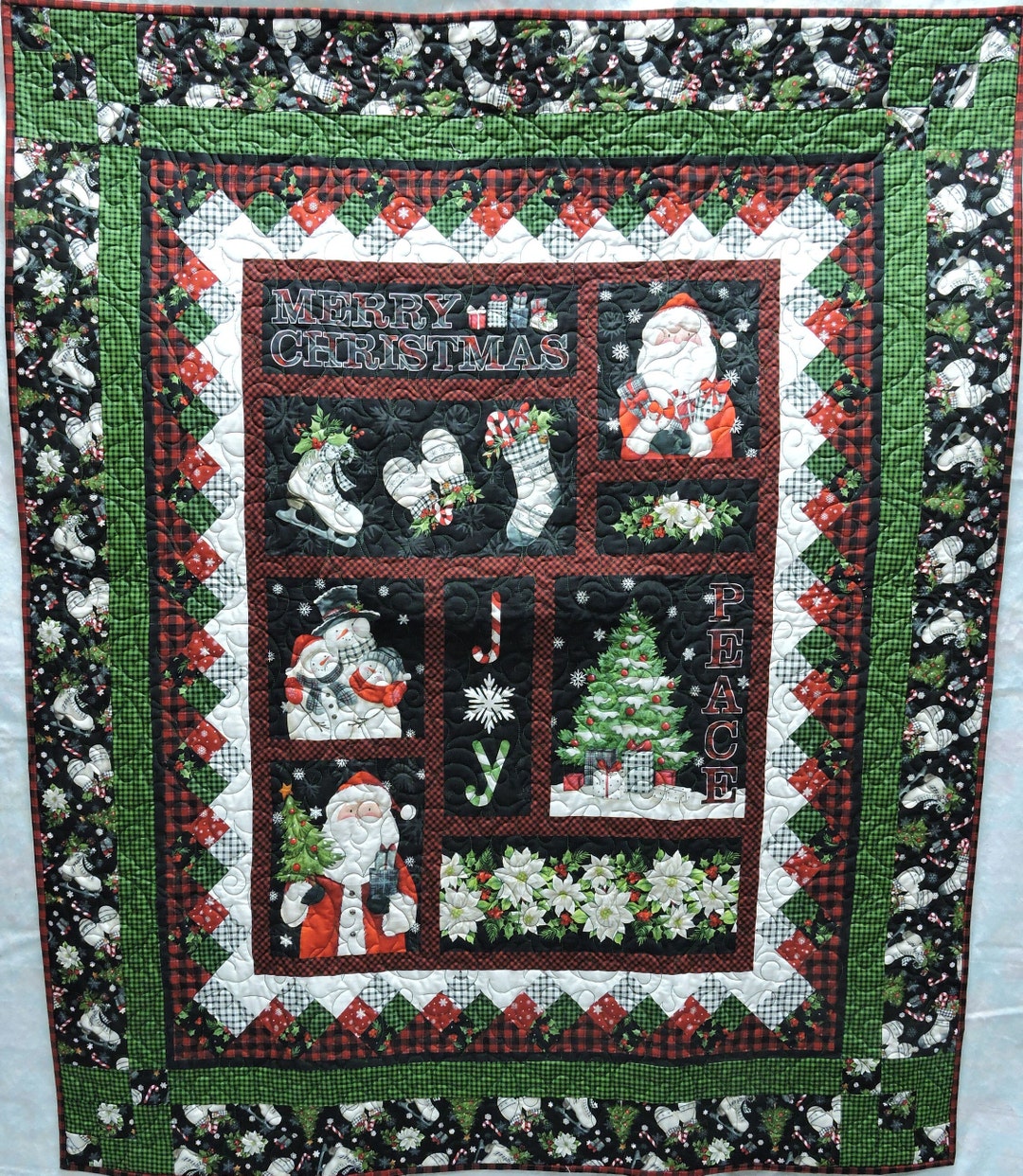 Farmhouse Christmas Quilted Throw - Etsy