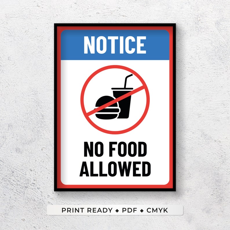 No Food Allowed Print Ready Sign Poster - Etsy