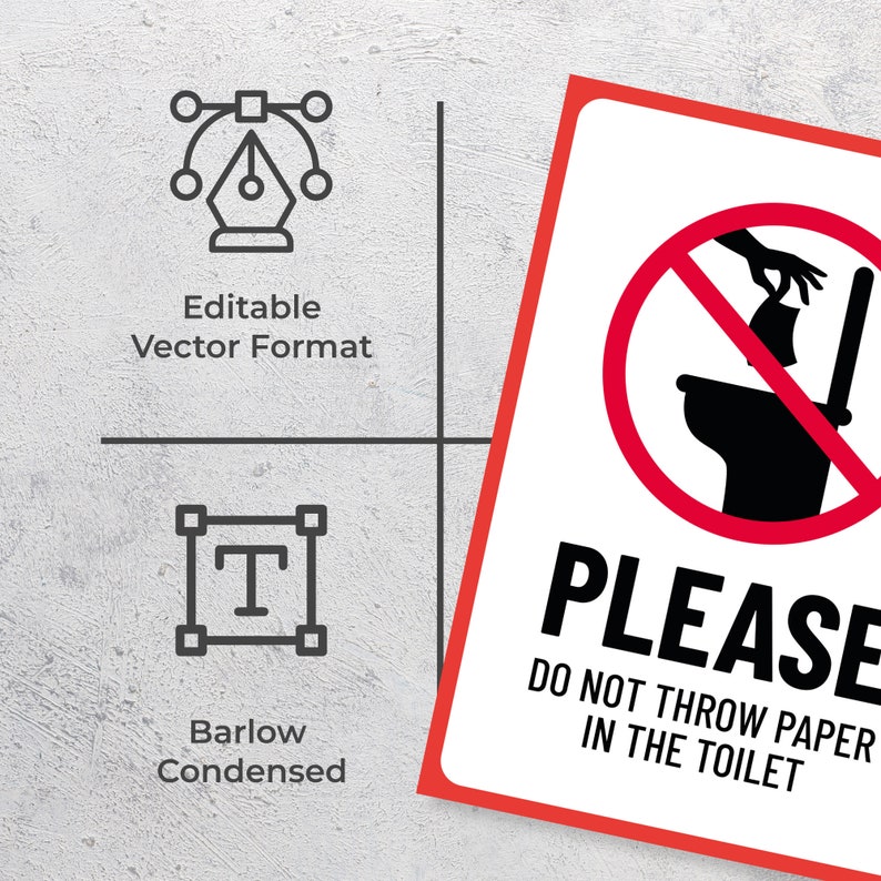 Please Do Not Throw Papers in the Toilet Print Ready Poster - Etsy
