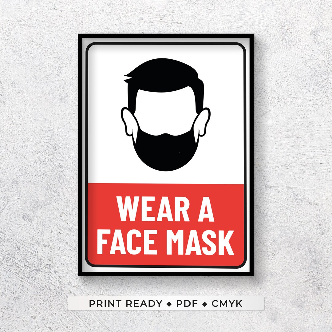 Please Wear Face Mask Print Ready Sign Poster - Etsy