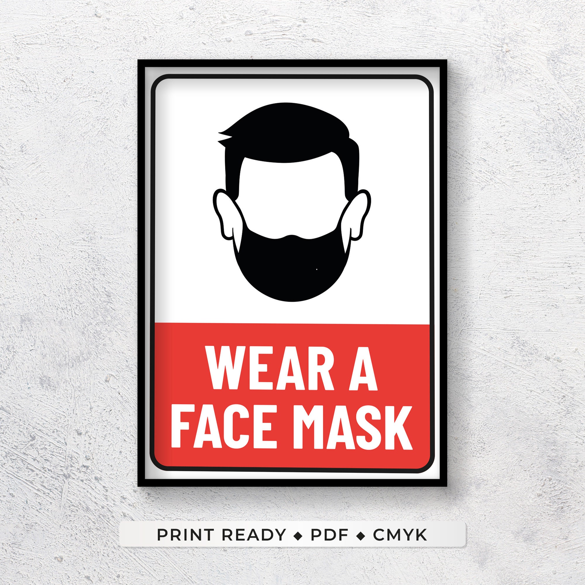 Please Wear Face Mask Print Ready Sign Poster - Etsy