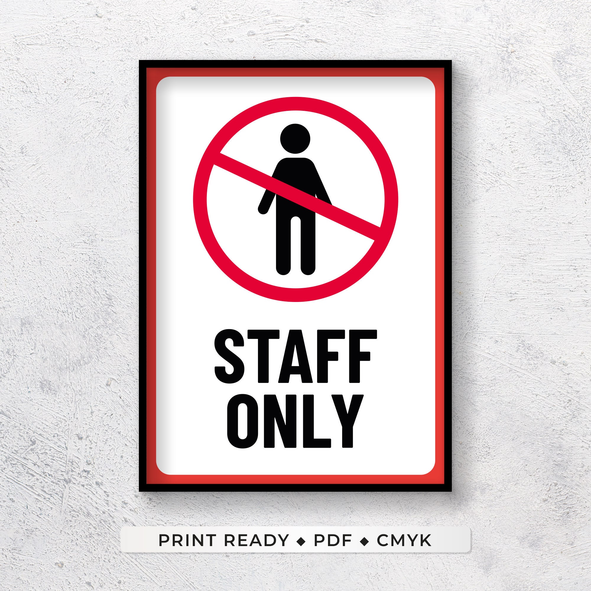 Staff Only Ready to Print Vector Sign Poster - Etsy