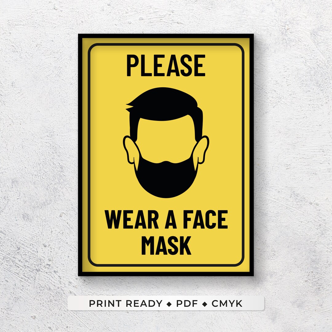 Please Wear Face Mask Print Ready Sign Poster - Etsy